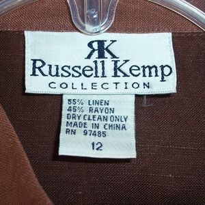 Russell Kemp | Tops | Russell Kemp Brown Linen Rayon Vest Top 2 L ...